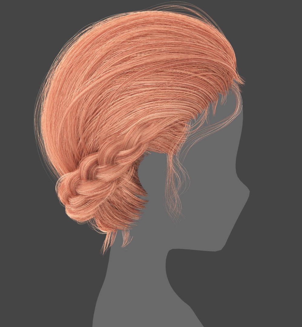 Female Braided Hairstyle Blender Particle System 3d Model Cgtrader