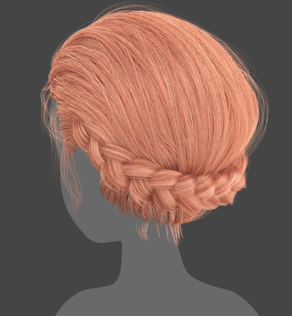 Female Braided Hairstyle-Blender Particle system 3D model | CGTrader