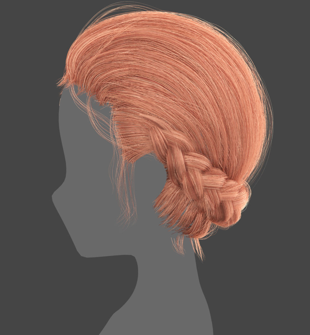 Female Braided Hairstyle-Blender Particle system 3D model | CGTrader