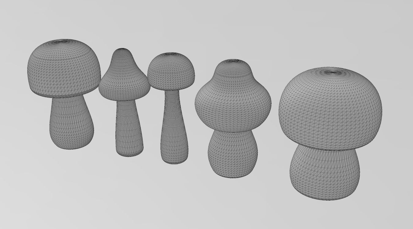 Mushroom peg doll decor shapes 3D model 3D printable | CGTrader