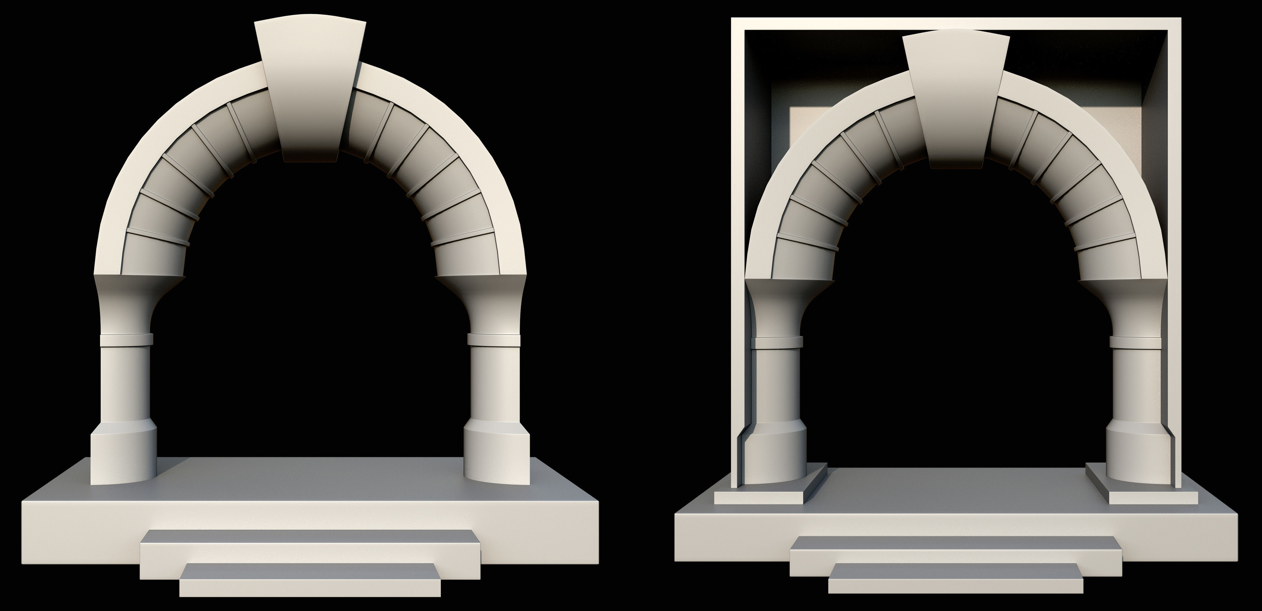 3D model 35 Arch Base Mesh Pack VR / AR / low-poly | CGTrader