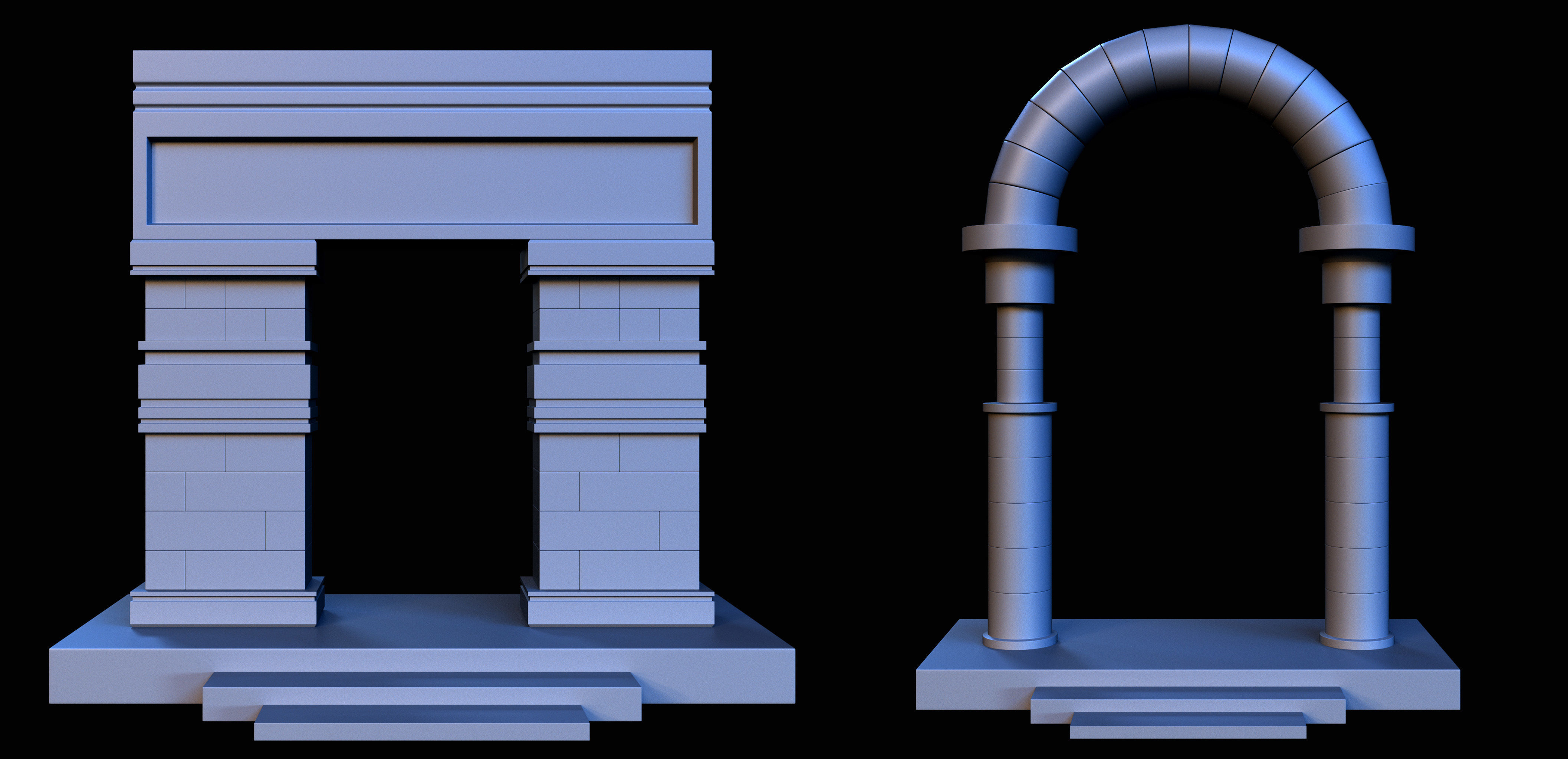 3D model 35 Arch Base Mesh Pack VR / AR / low-poly | CGTrader
