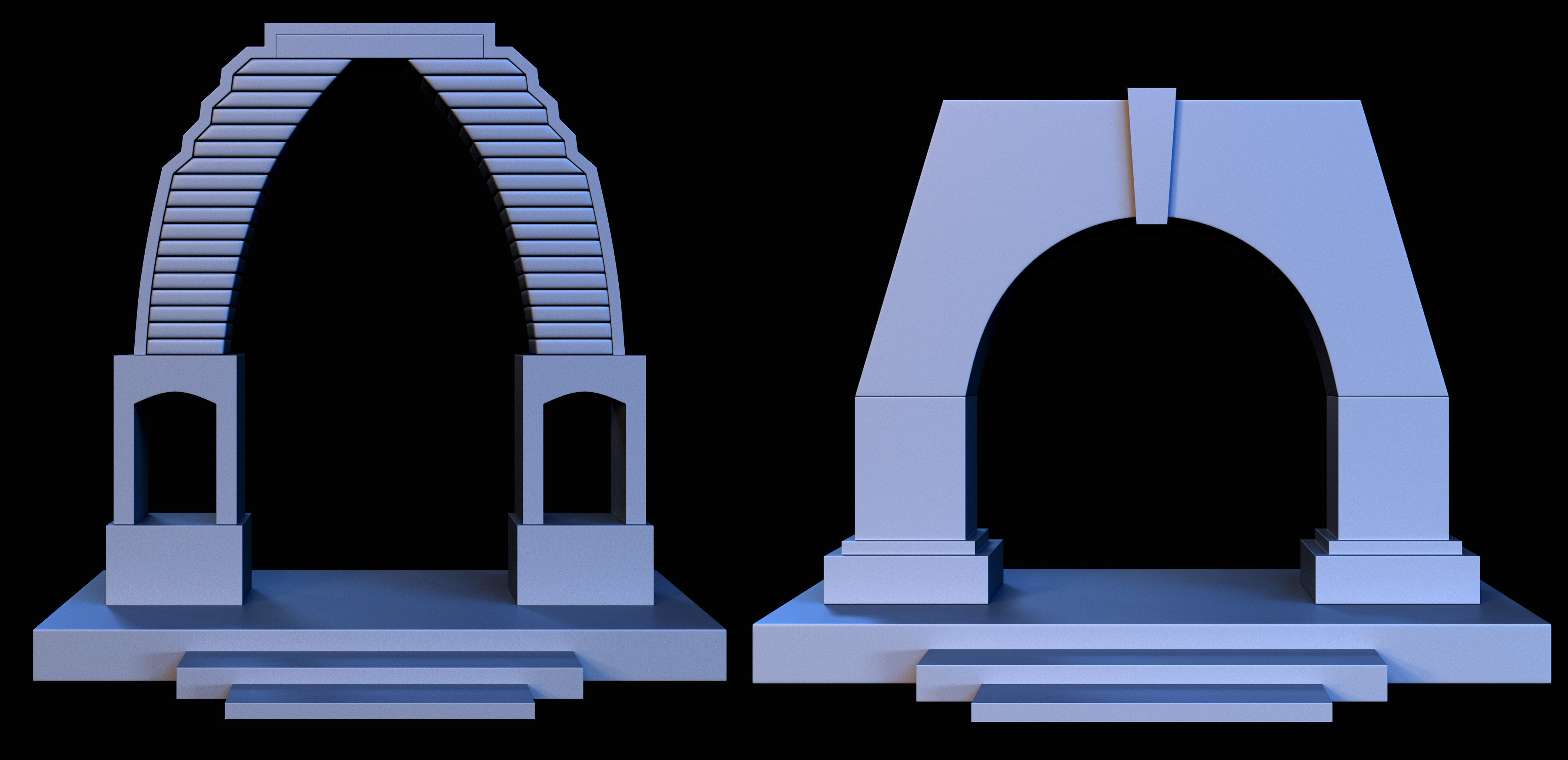 3D model 35 Arch Base Mesh Pack VR / AR / low-poly | CGTrader