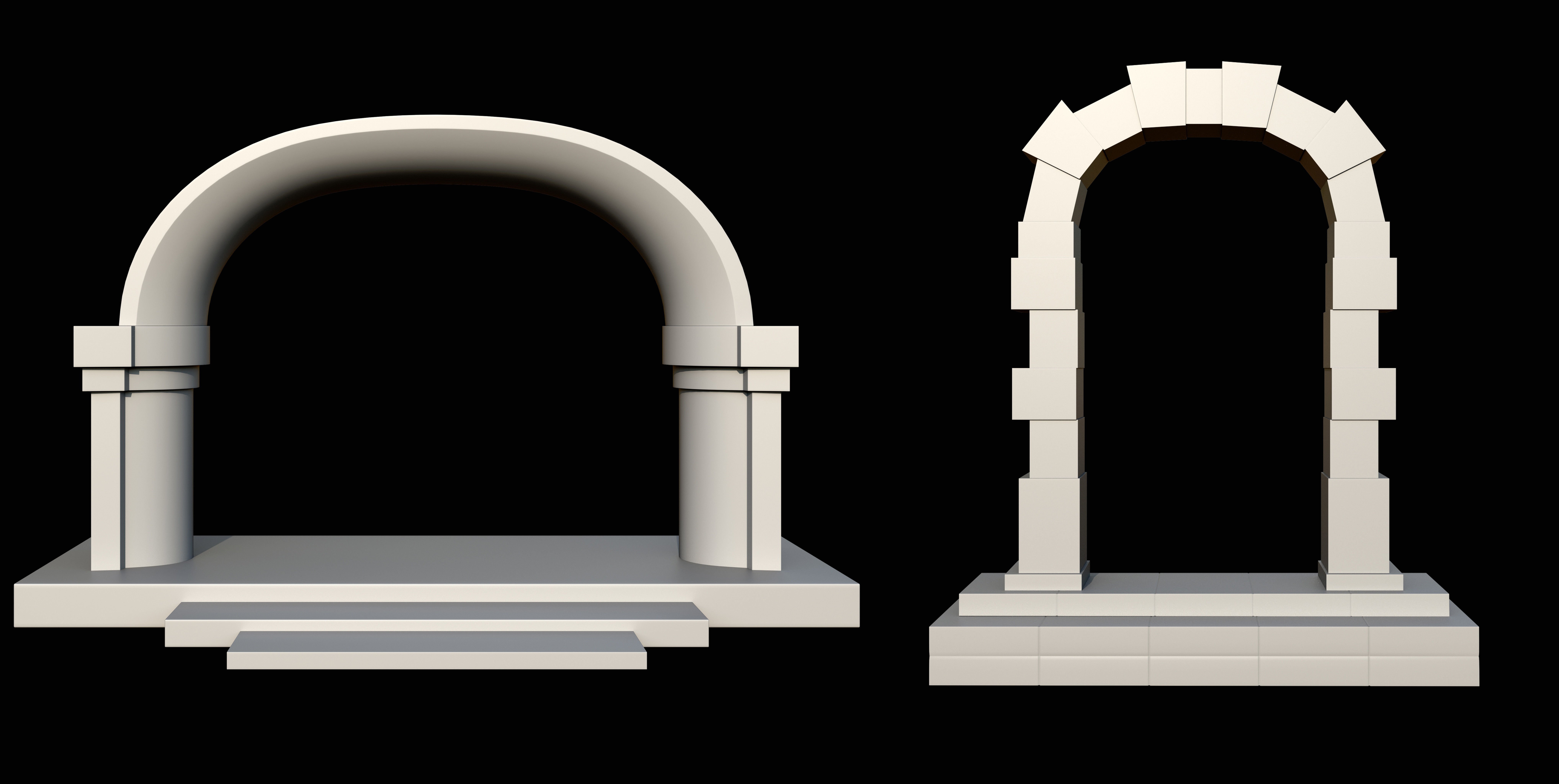 3D model 35 Arch Base Mesh Pack VR / AR / low-poly | CGTrader