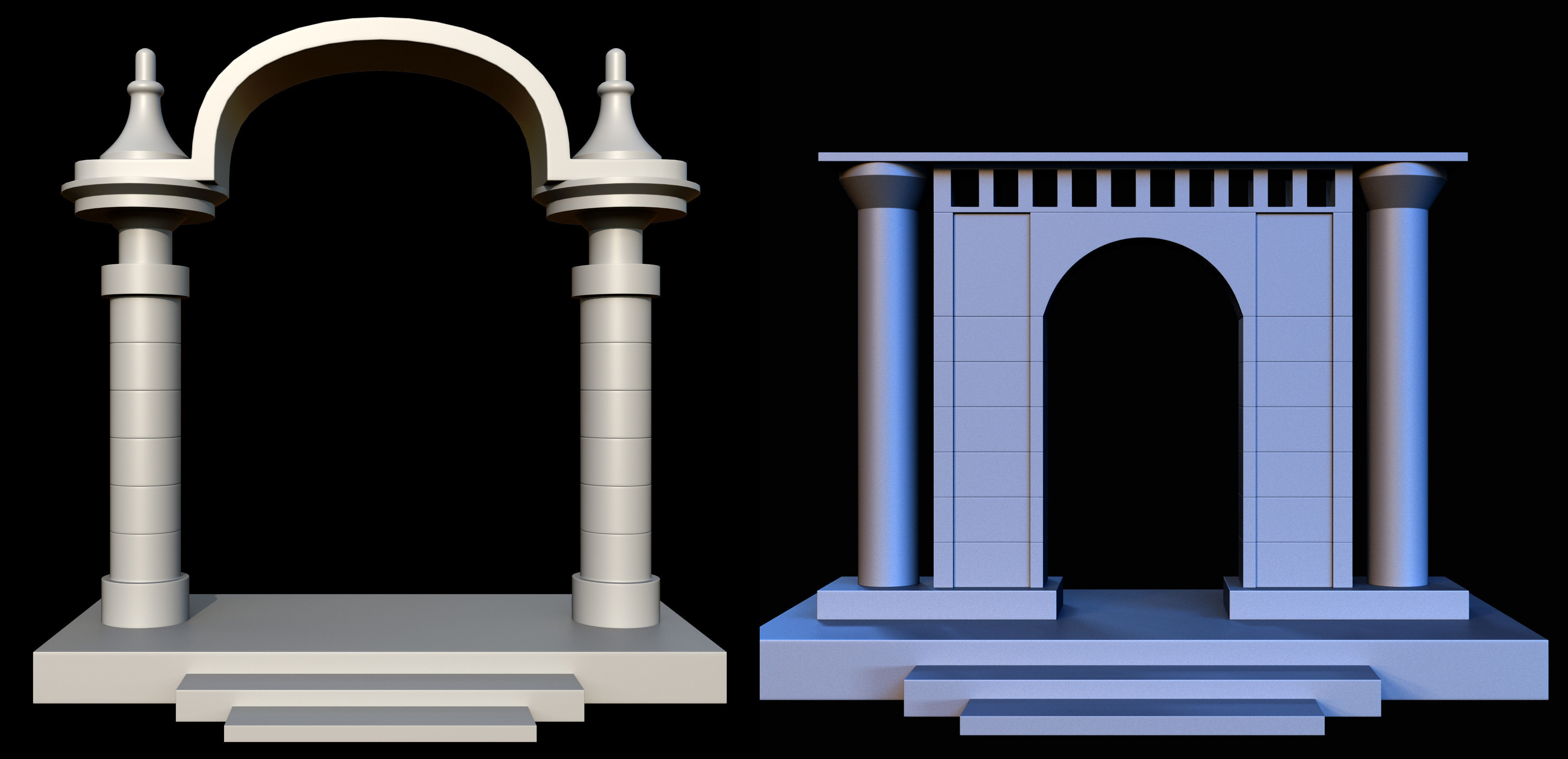 3D model 35 Arch Base Mesh Pack VR / AR / low-poly | CGTrader
