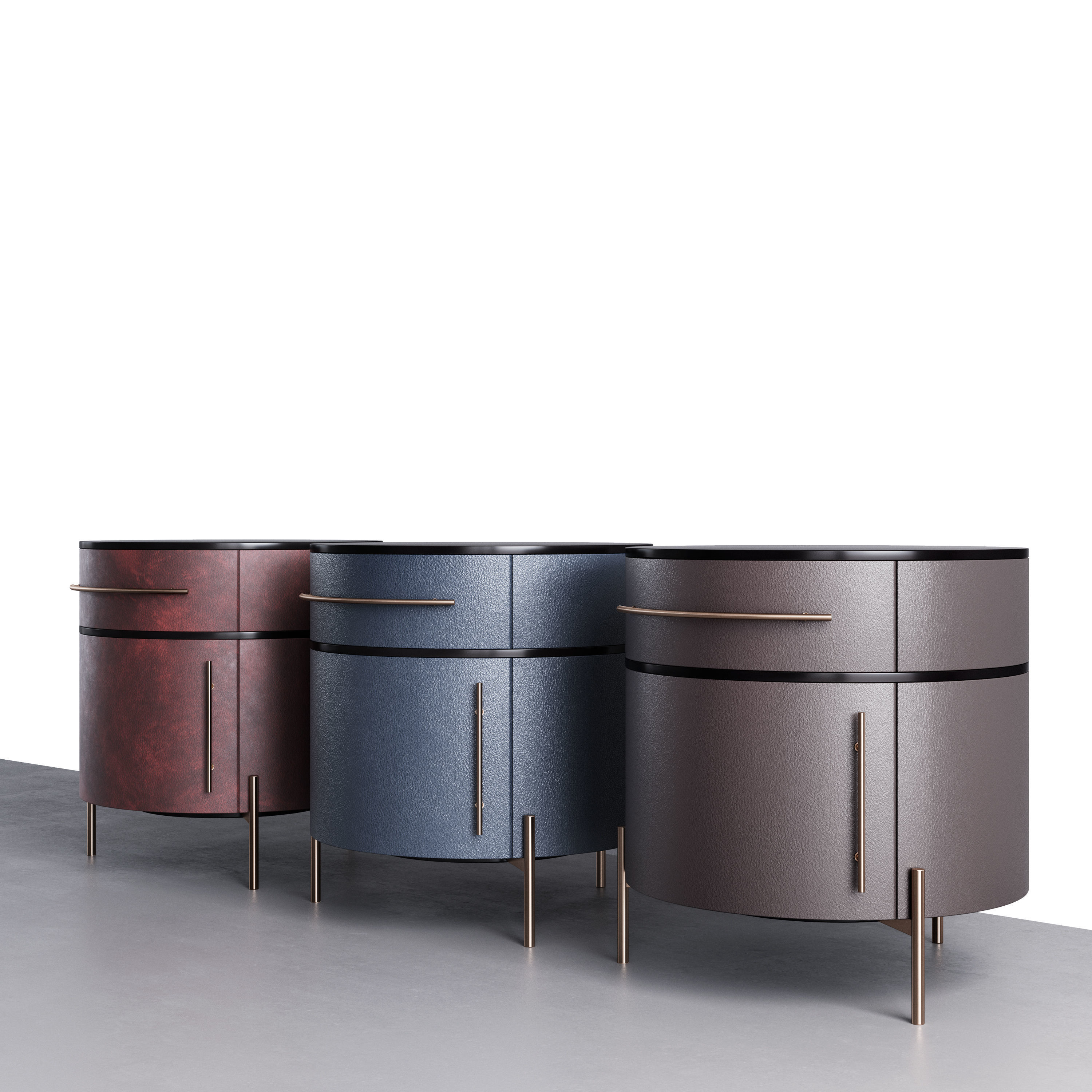 Leather Bedside Table Baxter Plisse 3D model | CGTrader