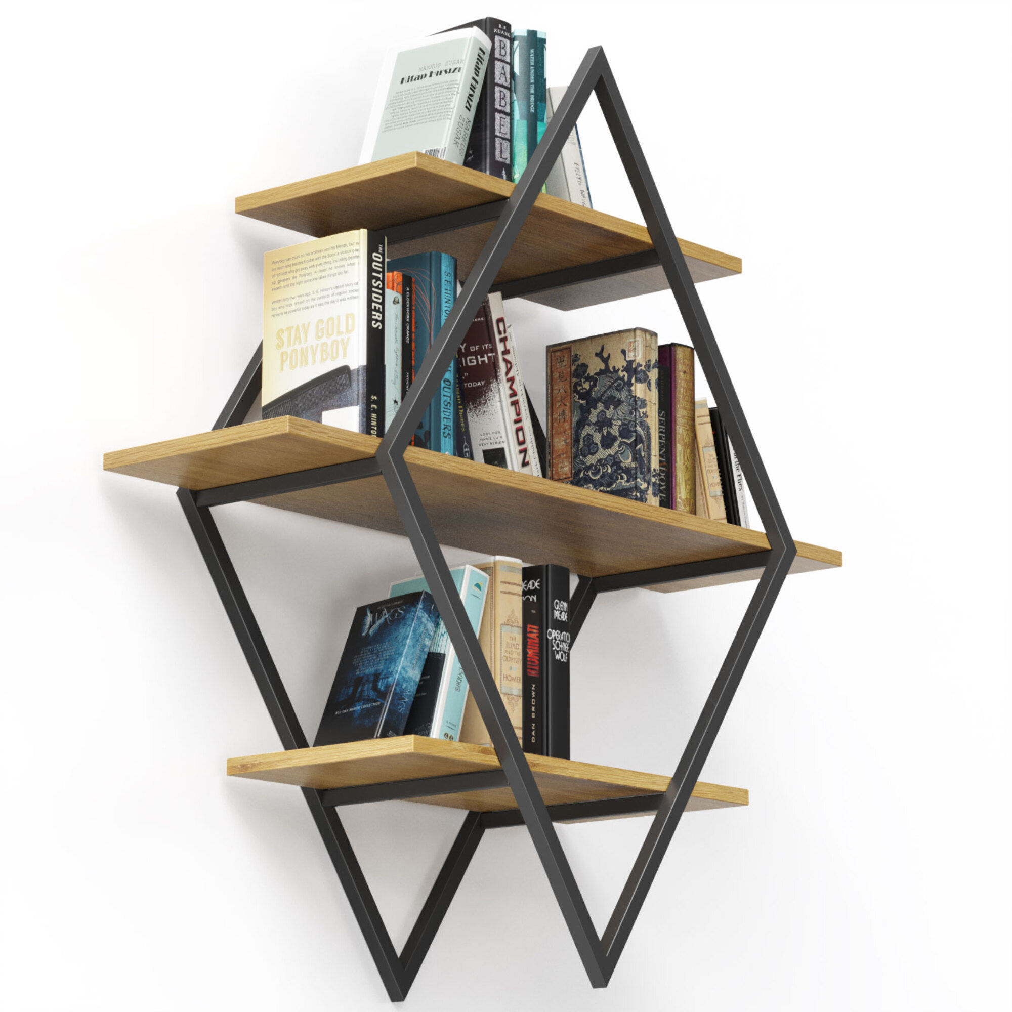 Open books and hanging book shelves 3D model | CGTrader