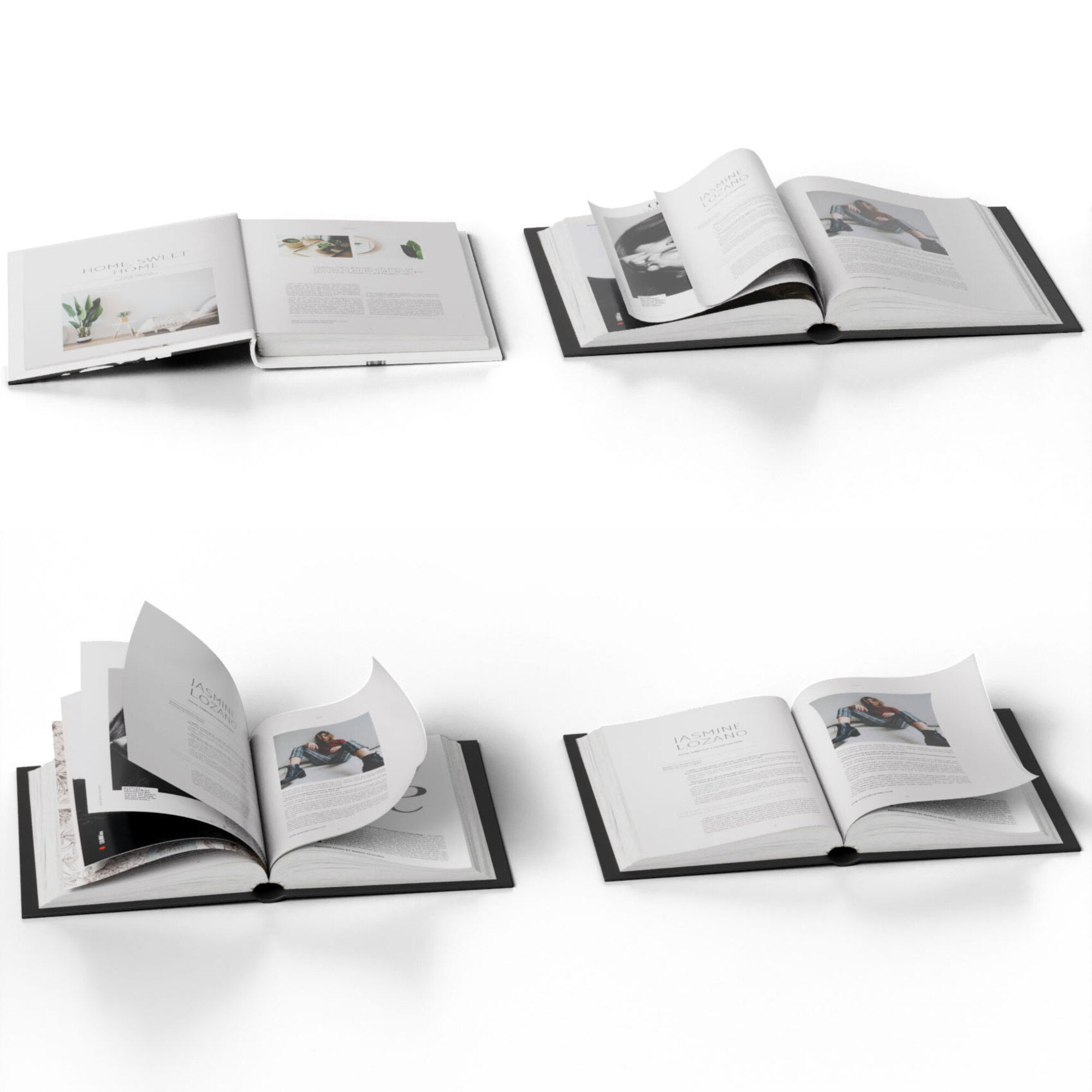 Open books and hanging book shelves 3D model | CGTrader