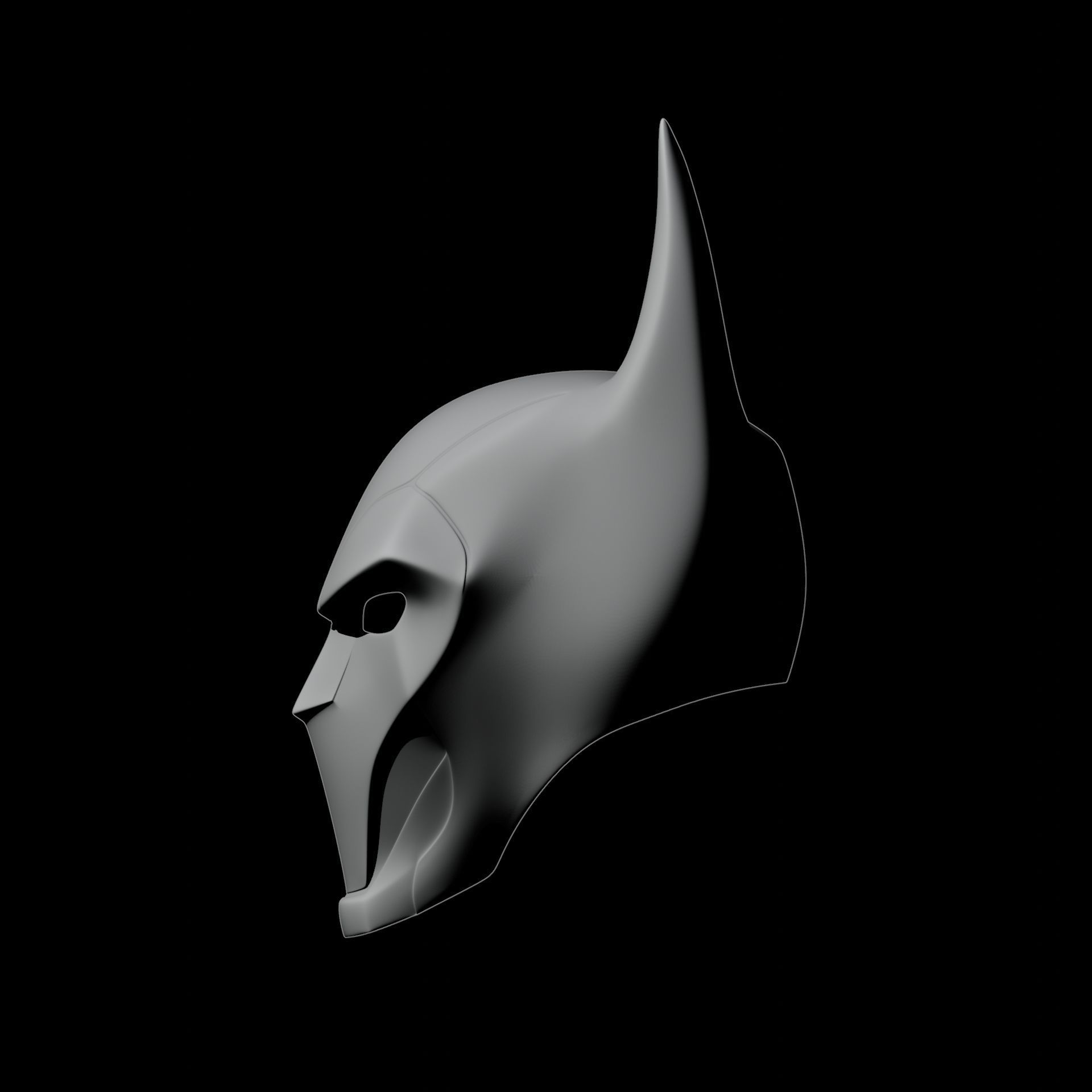 Iron Man Style Batman Mask Printable STL 3D model 3D printable | CGTrader