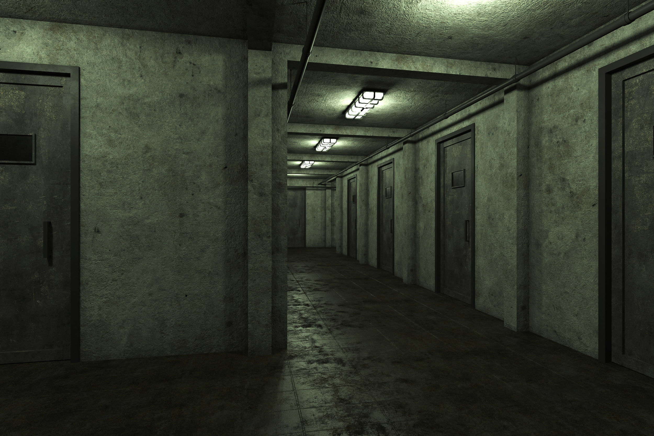 3D model Old Dark Scary Corridor 09 VR / AR / low-poly | CGTrader