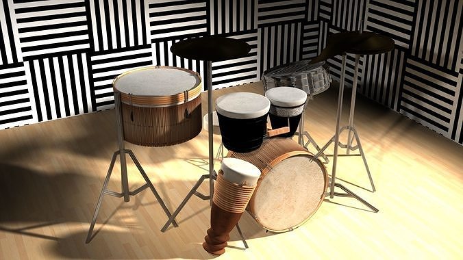 Hop movie Drum set 3D model | CGTrader