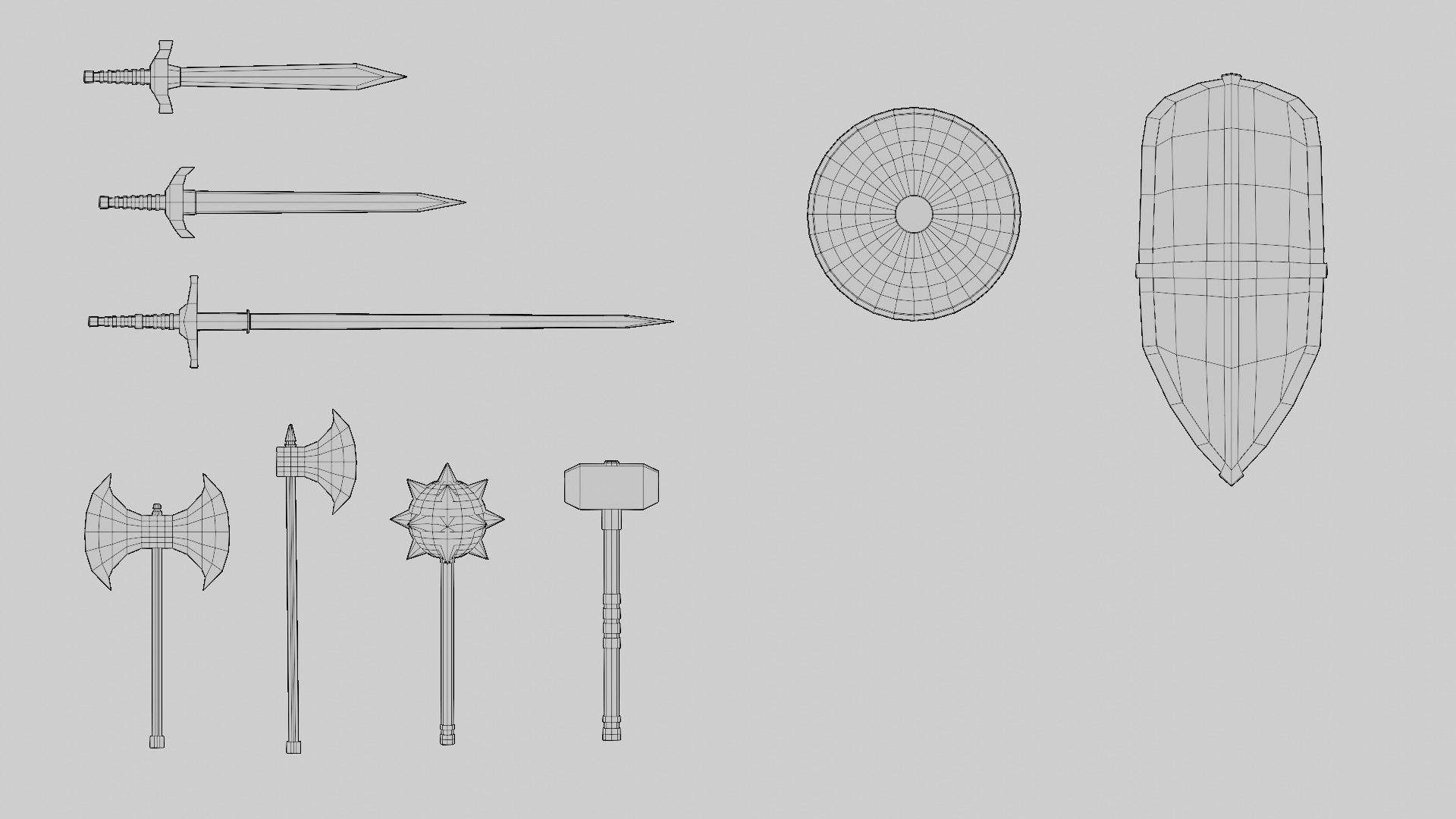 3D model Low Poly Medieval Weapons set 1 VR / AR / low-poly | CGTrader