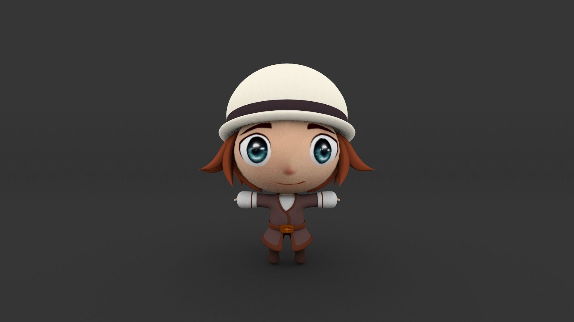 japanese Chibi anime girl character construction kung fu 3D model ...
