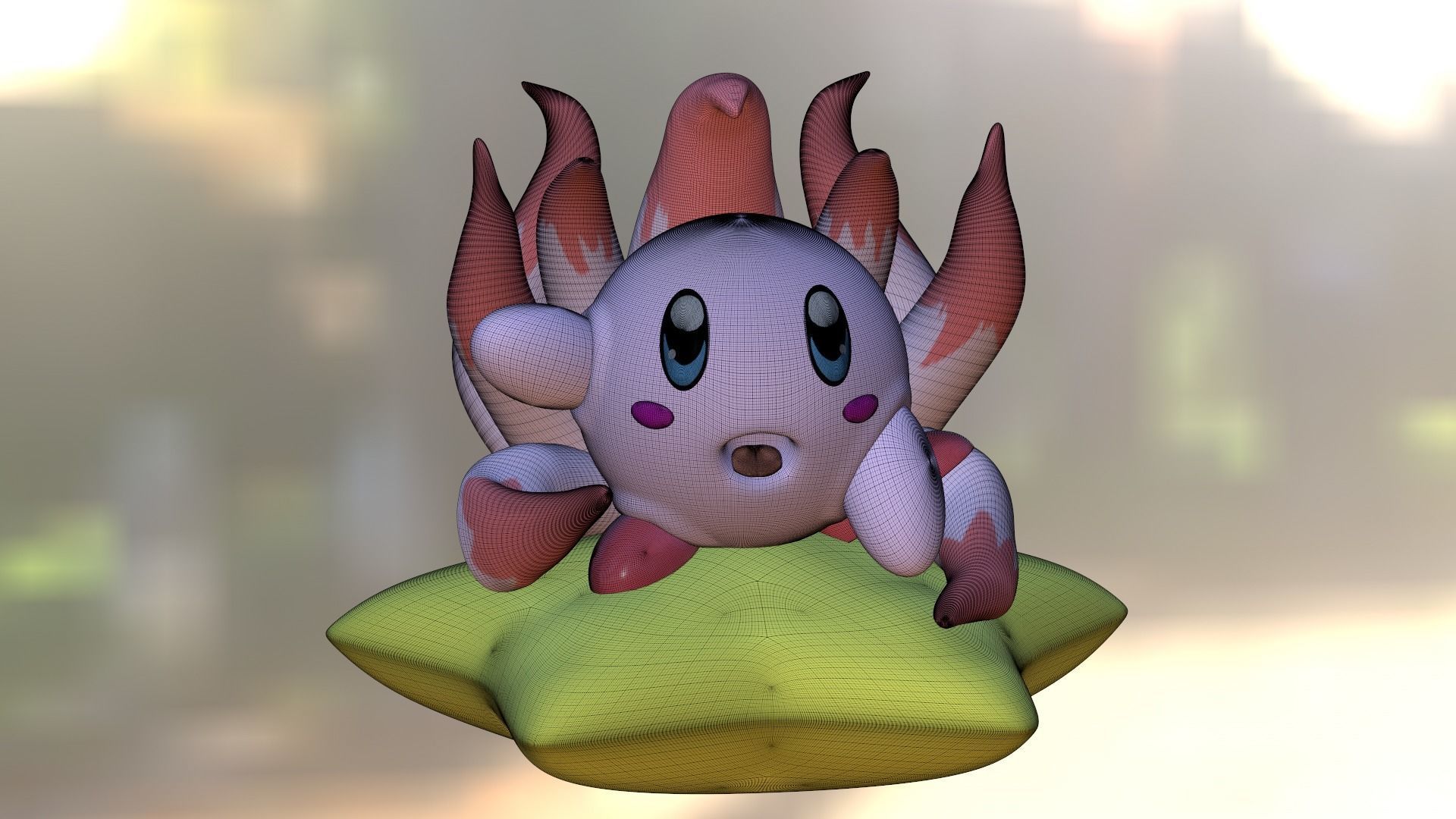 Kirby nine tails 3D model 3D printable | CGTrader