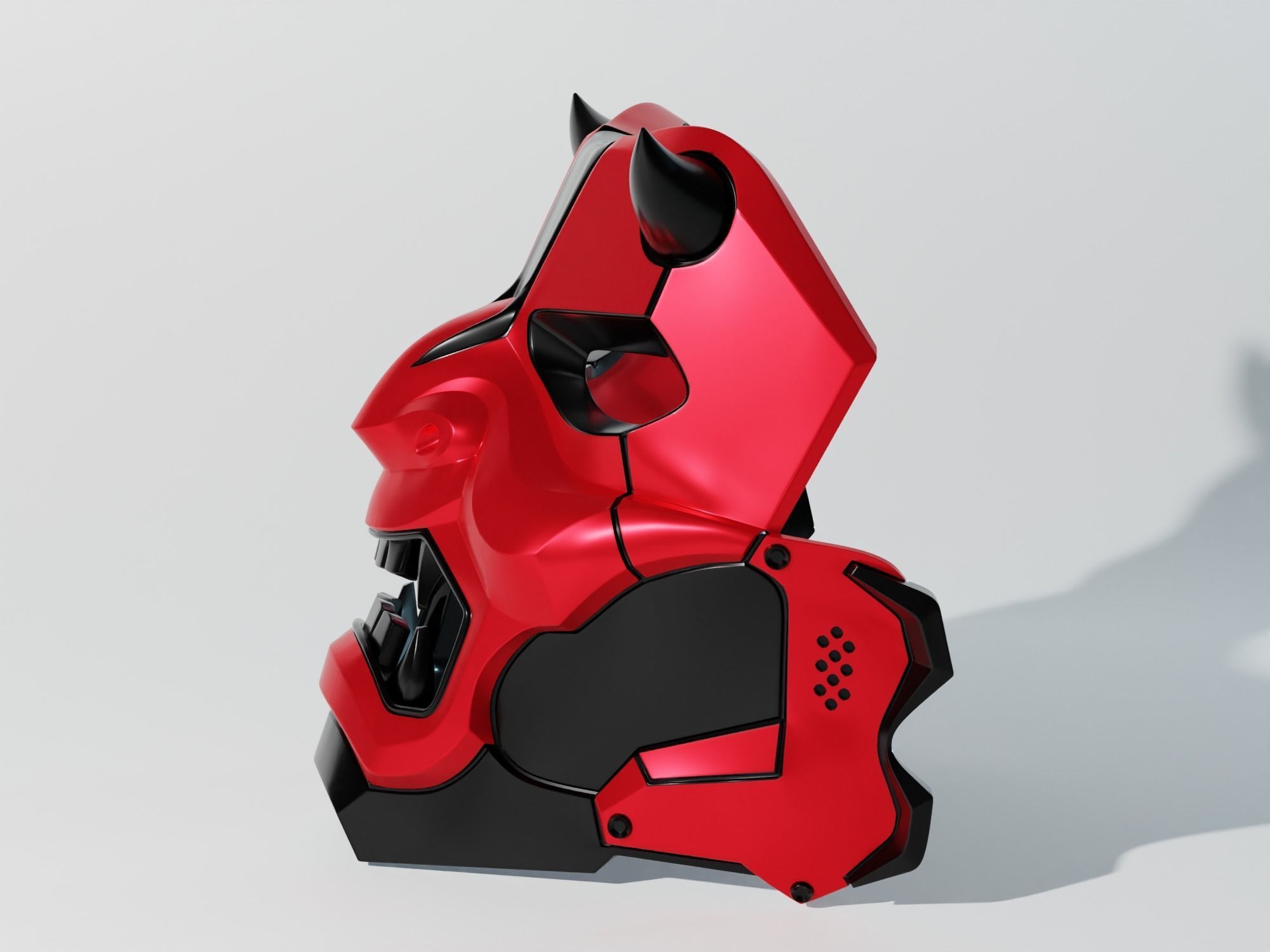 Red Hood Mask Helmet Cosplay STL 3D Print file Red Ronin 3D model 3D ...