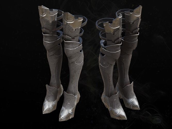 3D model Valkyrie Warrior leg armor female lowpoly game asset VR / AR ...