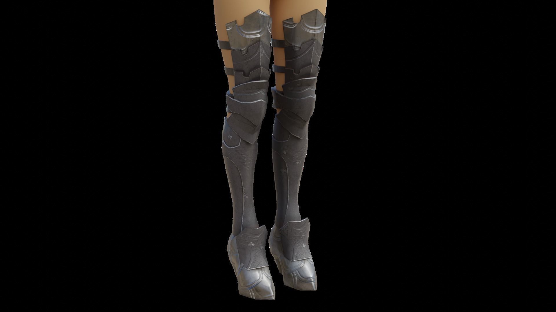 3D model Valkyrie Warrior leg armor female lowpoly game asset VR / AR ...