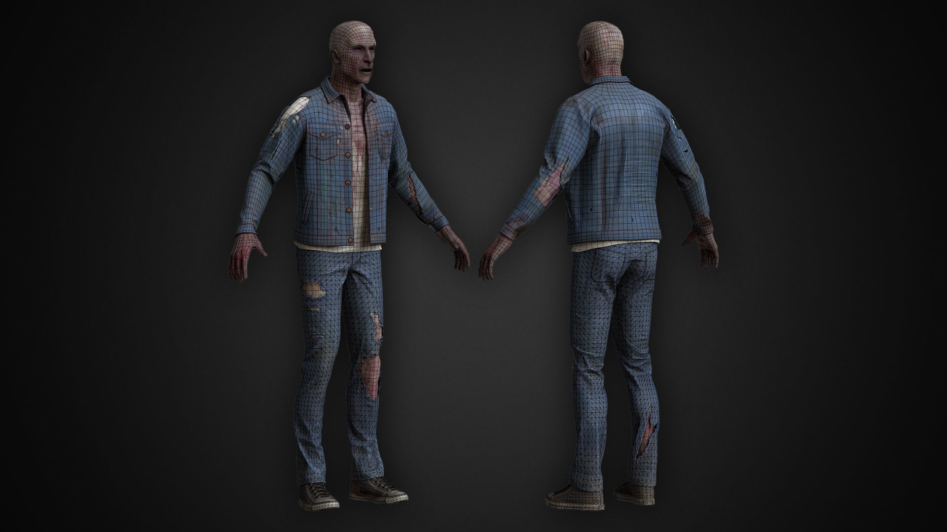 3D model Zombie in Jacket VR / AR / low-poly | CGTrader