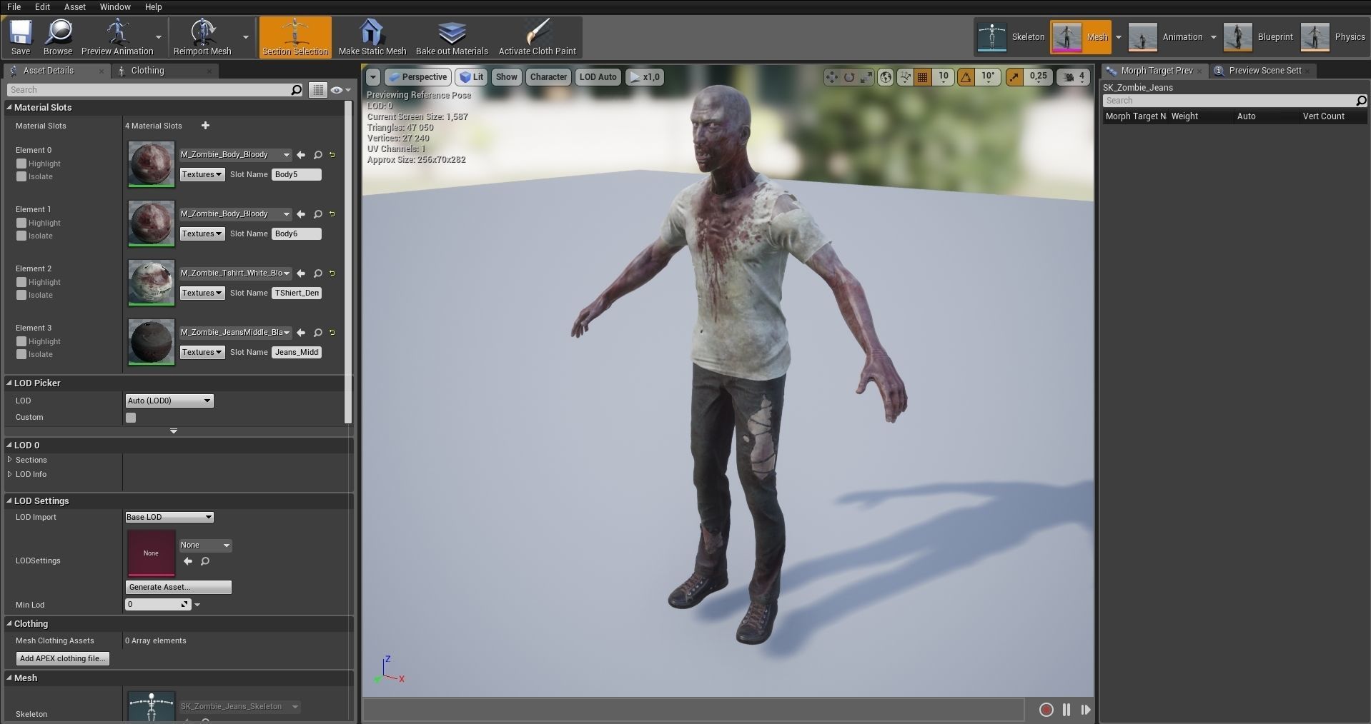 3D model Zombie in Jeans VR / AR / low-poly | CGTrader
