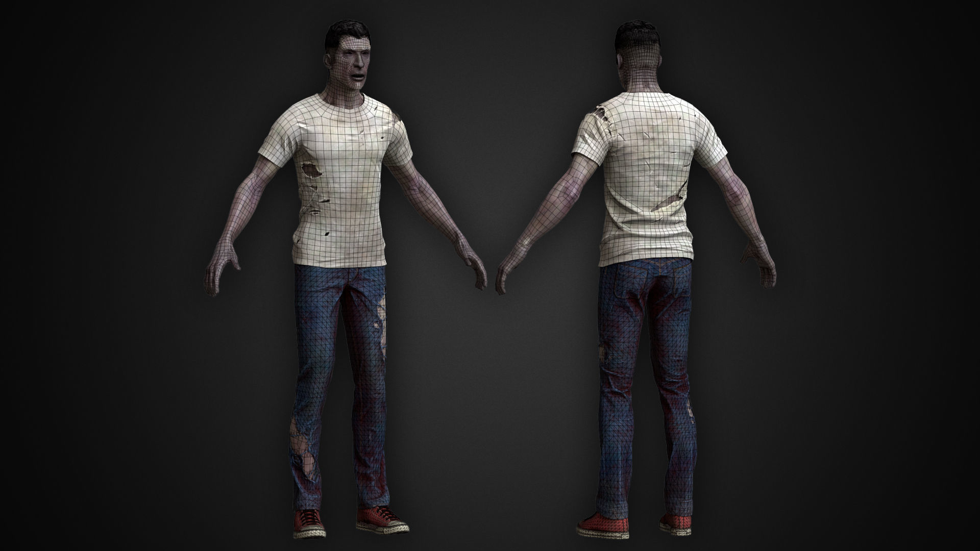 3D model Zombie in Jeans VR / AR / low-poly | CGTrader