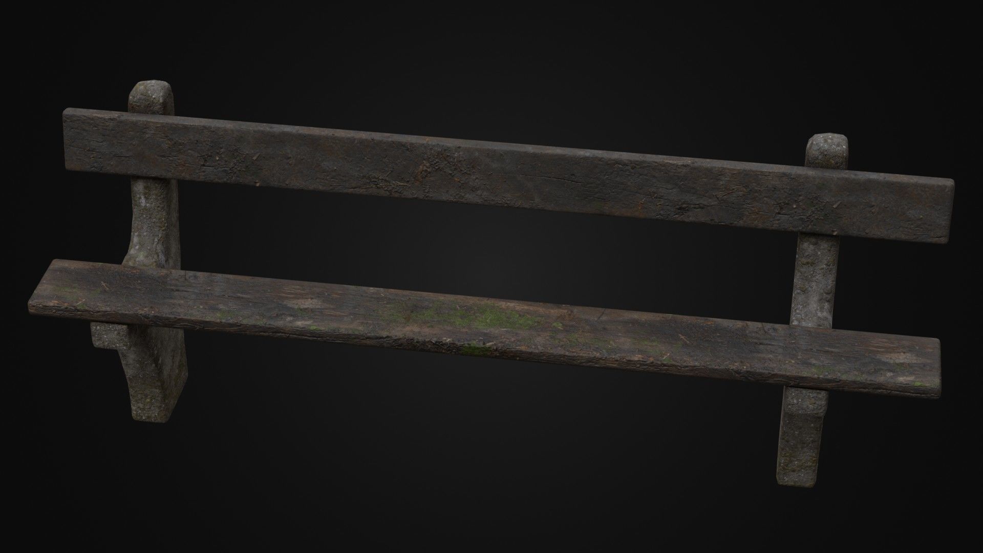 3D model Old Dirty Soviet Bench 01 VR / AR / low-poly | CGTrader