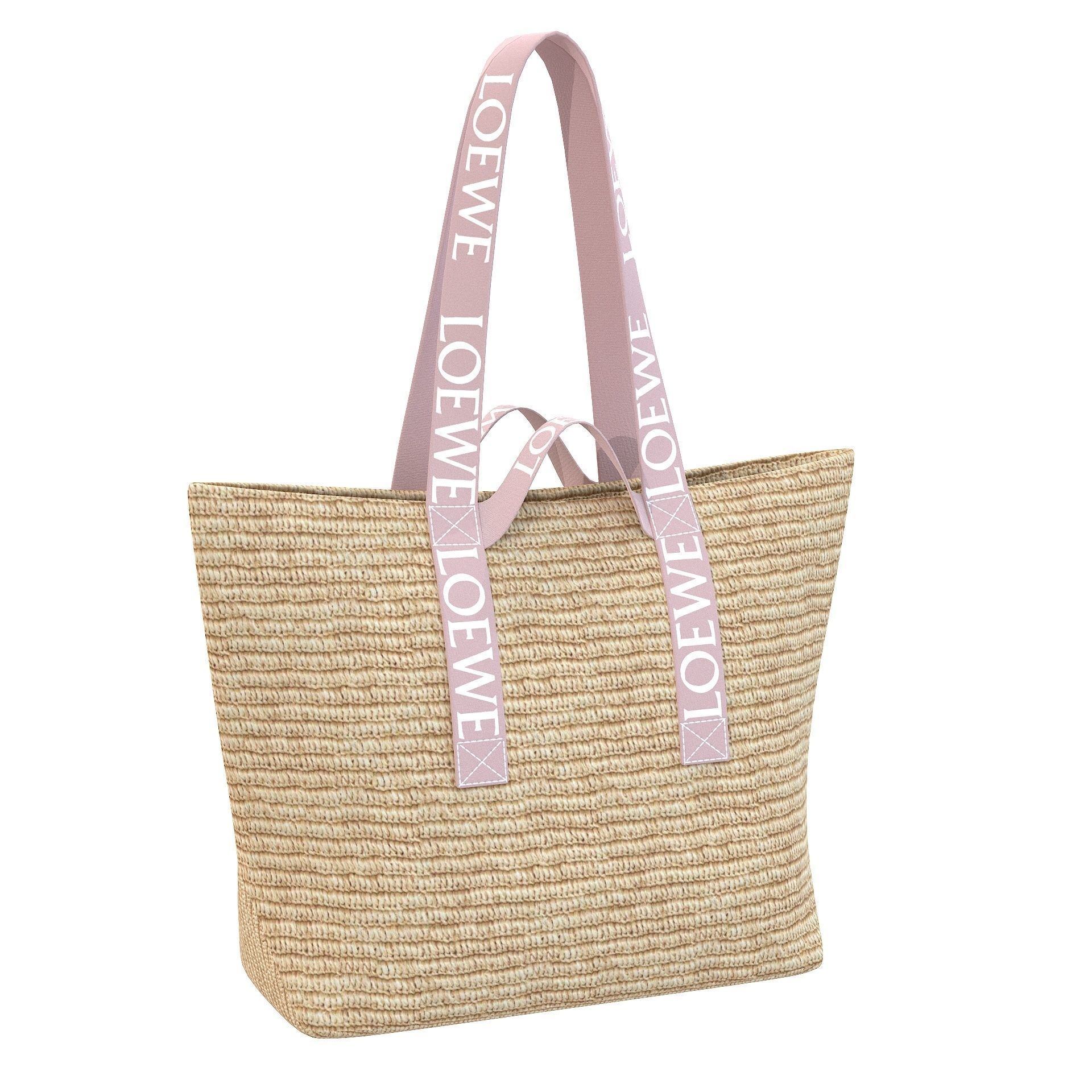 3D model Loewe Fold Raffia Shopper Bag VR / AR / low-poly | CGTrader