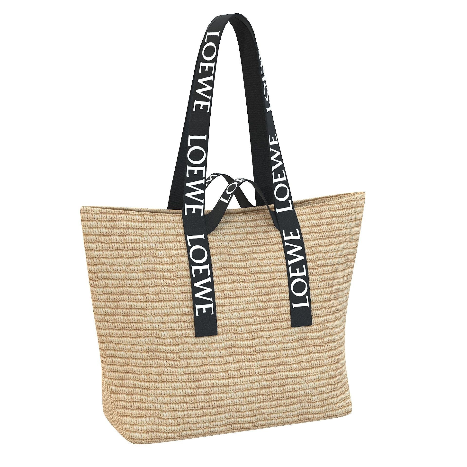 3D model Loewe Fold Raffia Shopper Bag VR / AR / low-poly | CGTrader