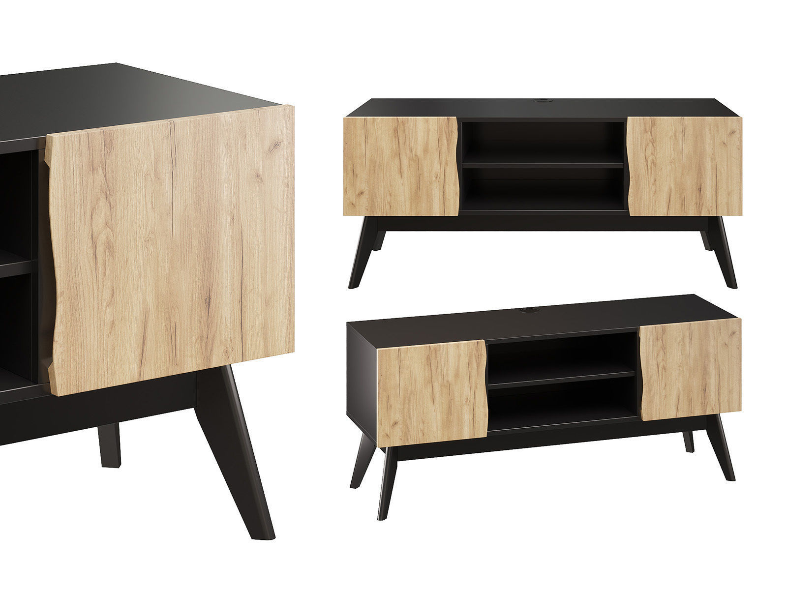 TV stand Hyder Oak Tortuga 3D model | CGTrader