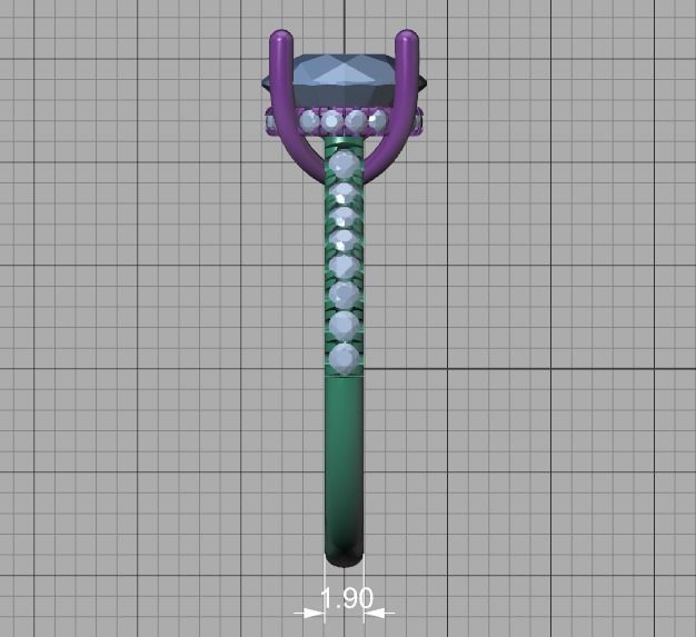 Classic Engagement Ring 4claw design 2ct diamond stone 3dmodel 3D model ...