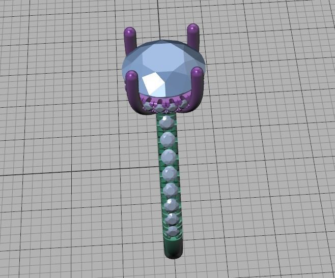 Classic Engagement Ring 4claw design 2ct diamond stone 3dmodel 3D model ...