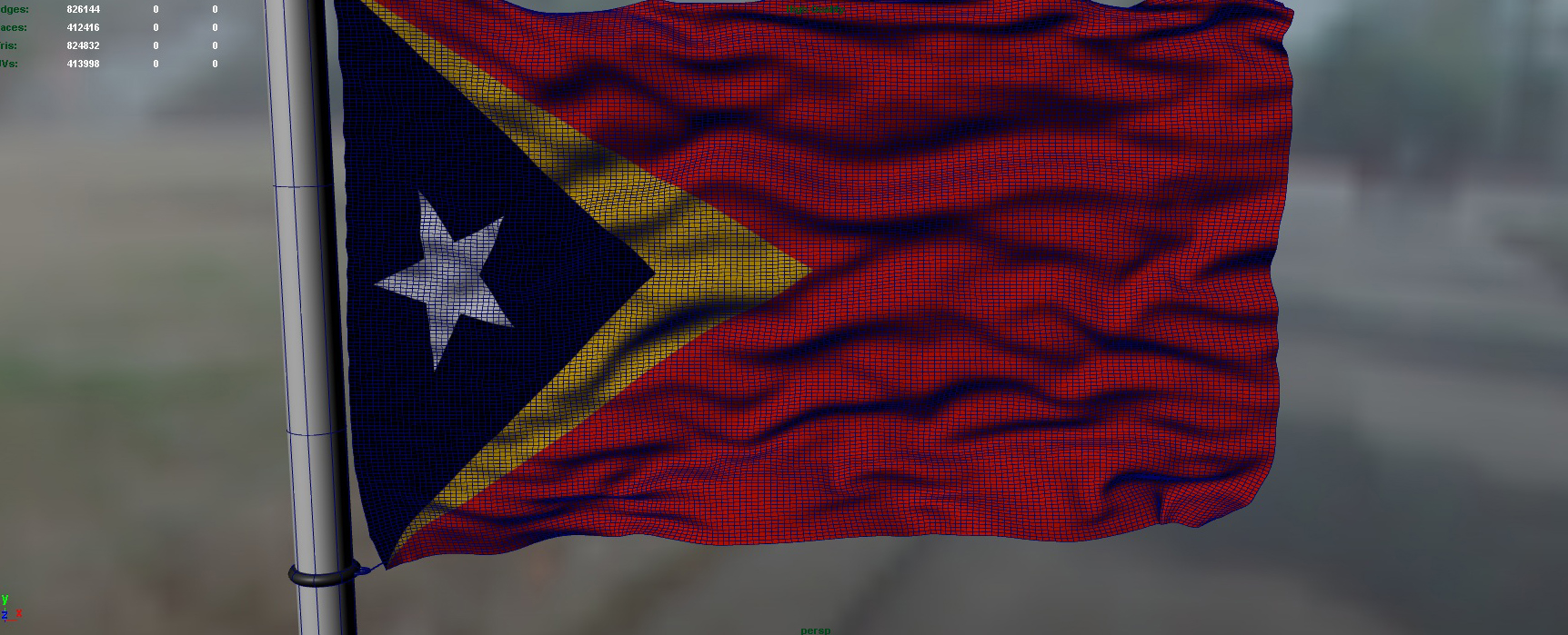 East Timor flag 3D model | CGTrader