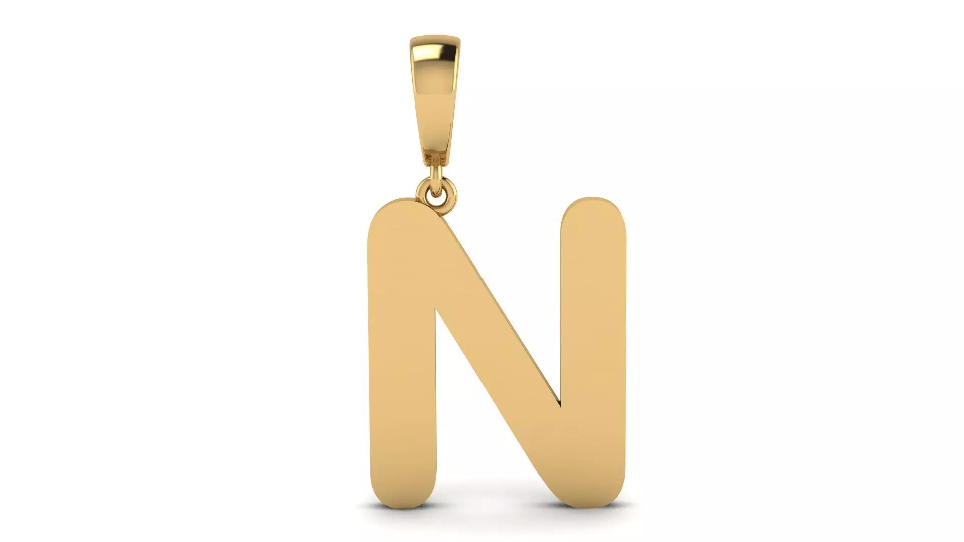 Pendant Alphabet Letter 15 mm Arial Rounded N 3D model 3D printable ...