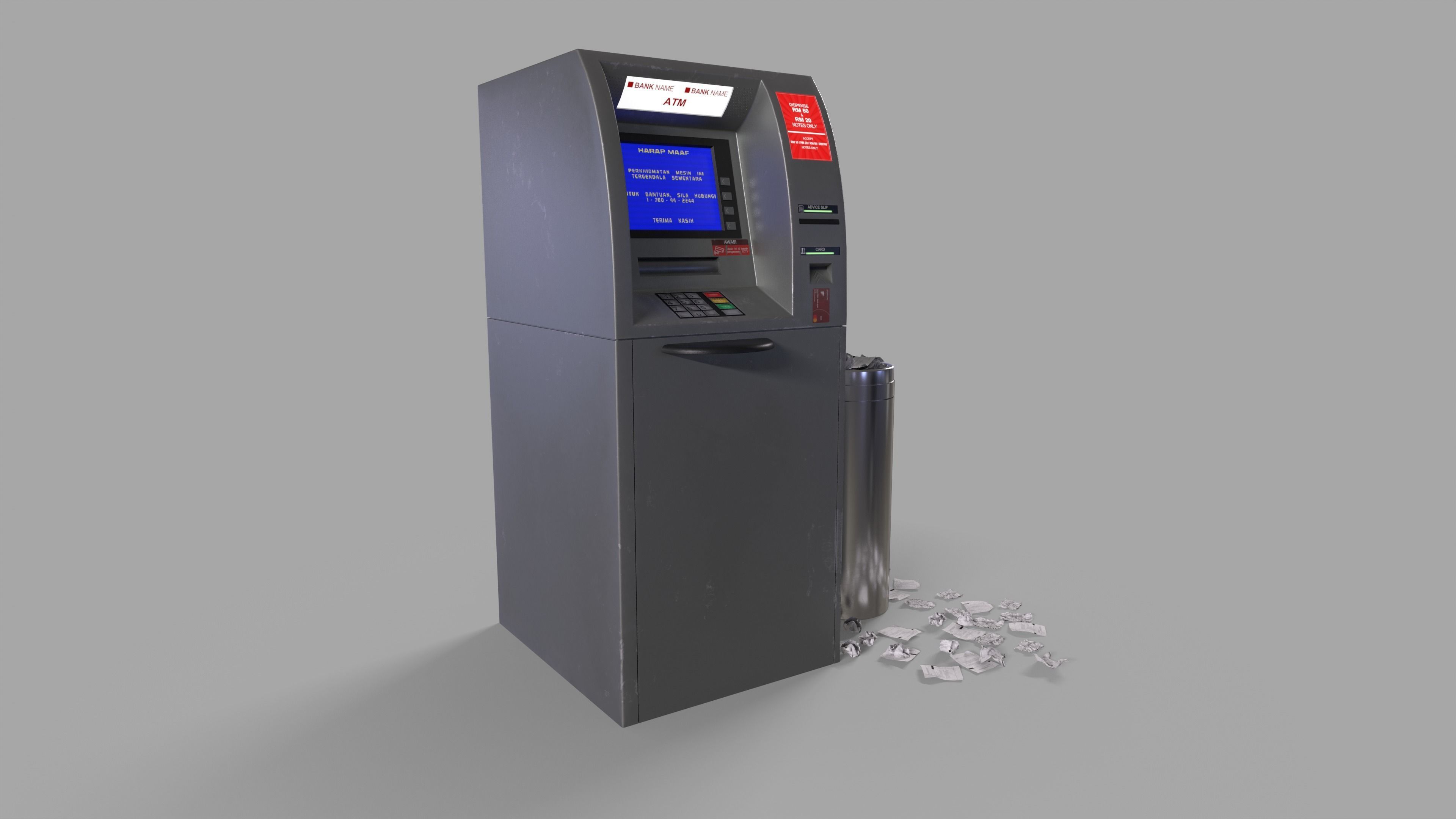 3D model Automated teller machine ATM VR / AR / low-poly | CGTrader