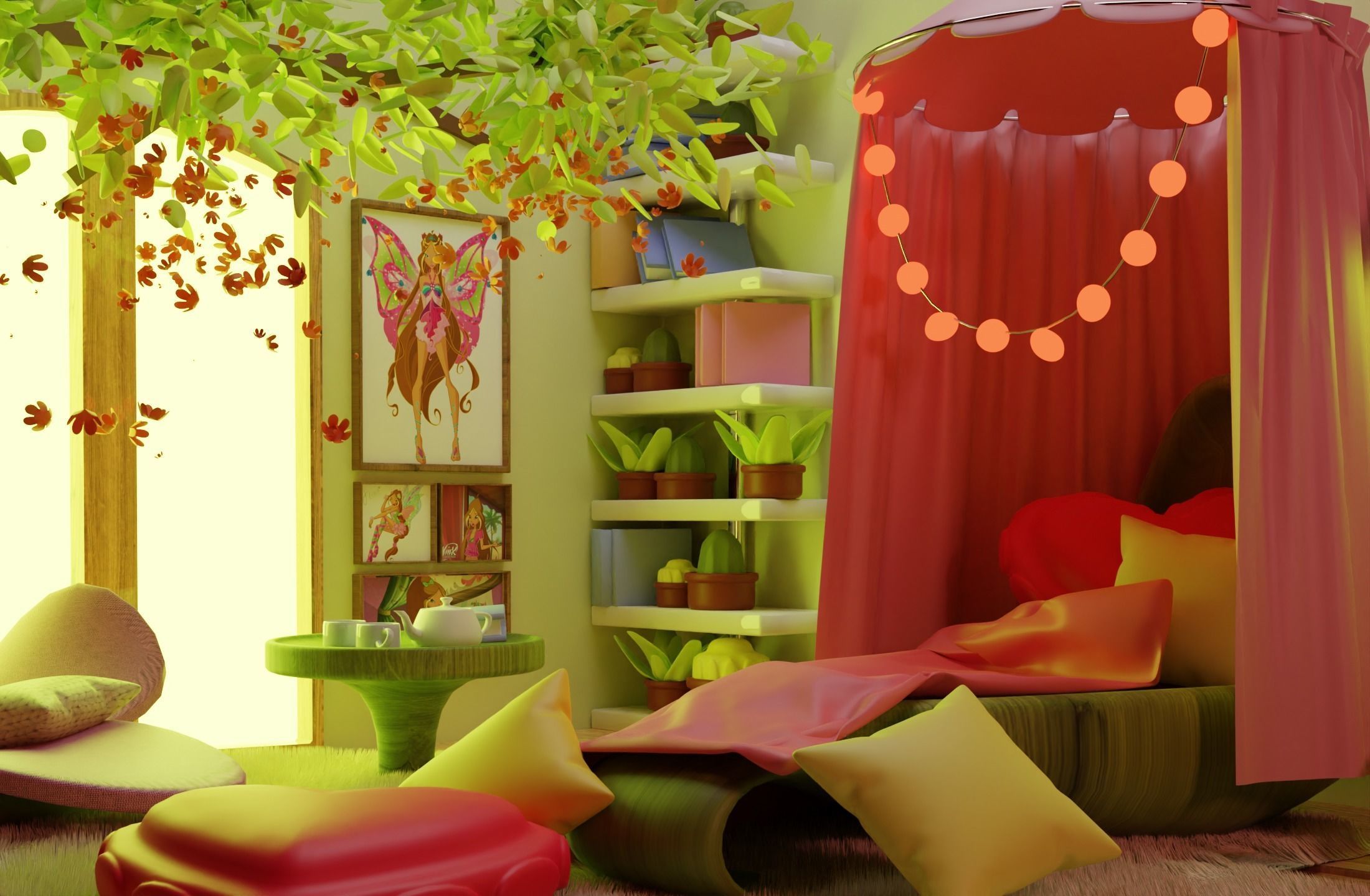 Interior design Floras room from Winx 3D model | CGTrader
