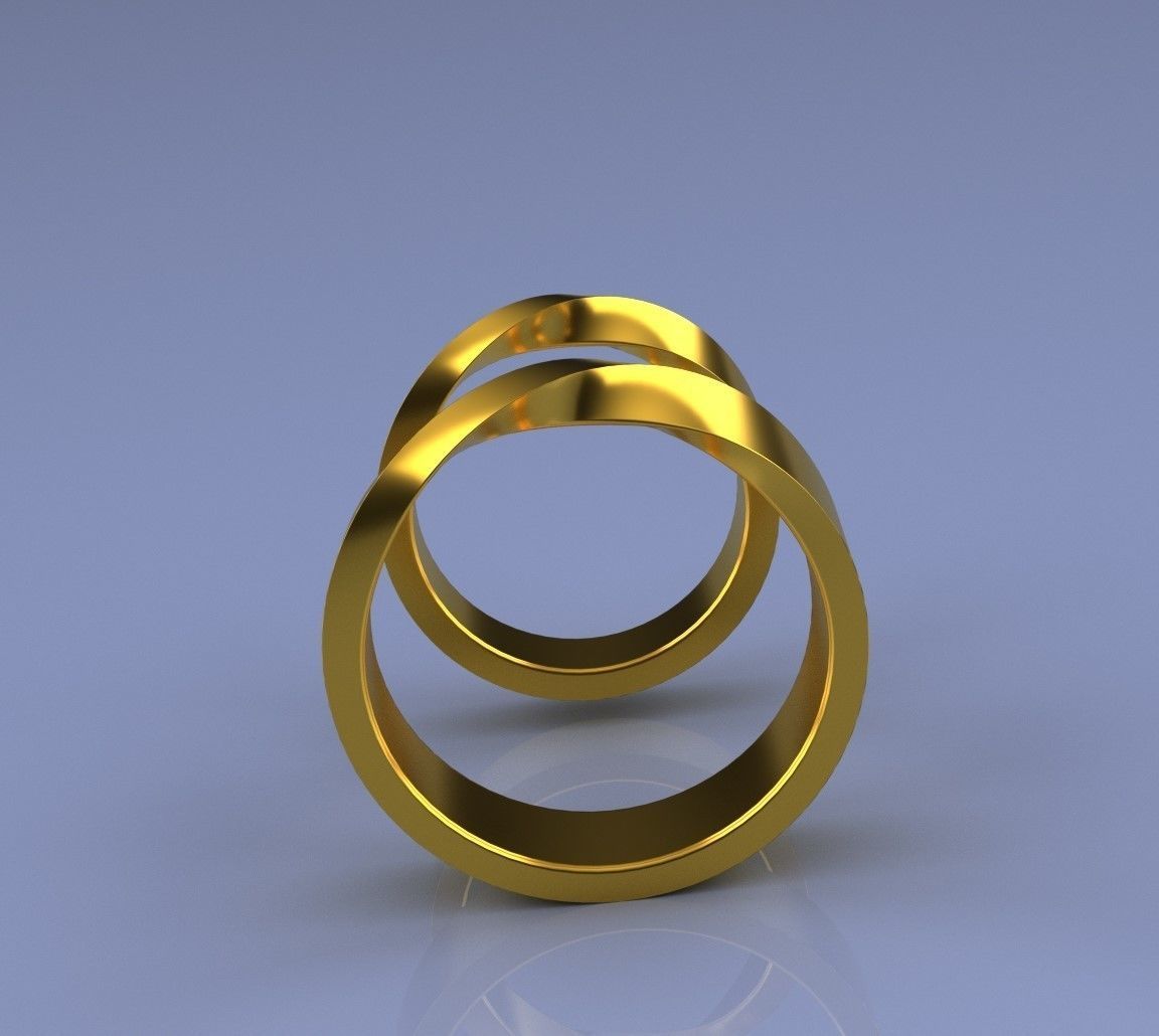 Collection of Mobius Wedding Rings 3D model 3D printable | CGTrader