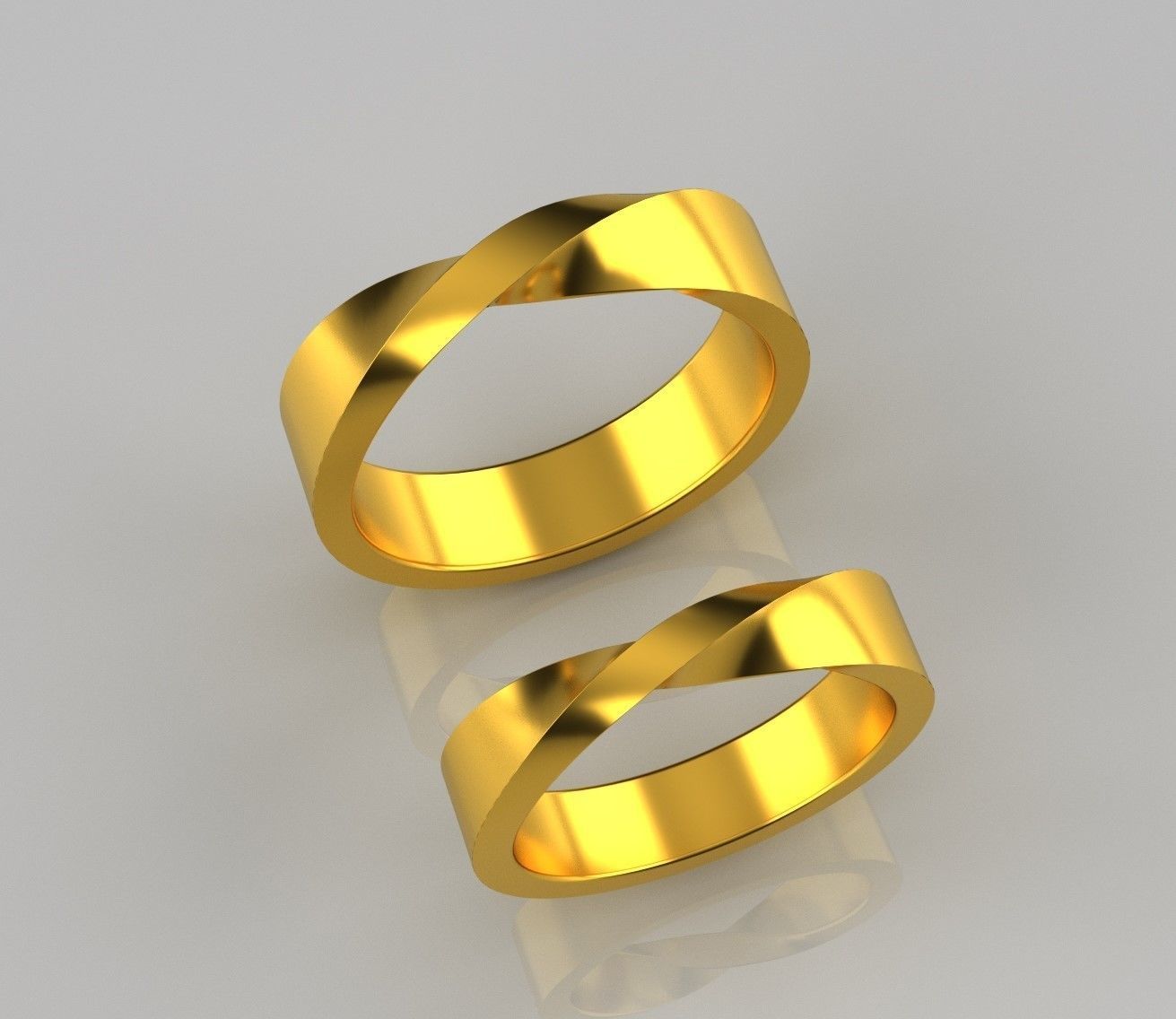 Collection of Mobius Wedding Rings 3D model 3D printable | CGTrader