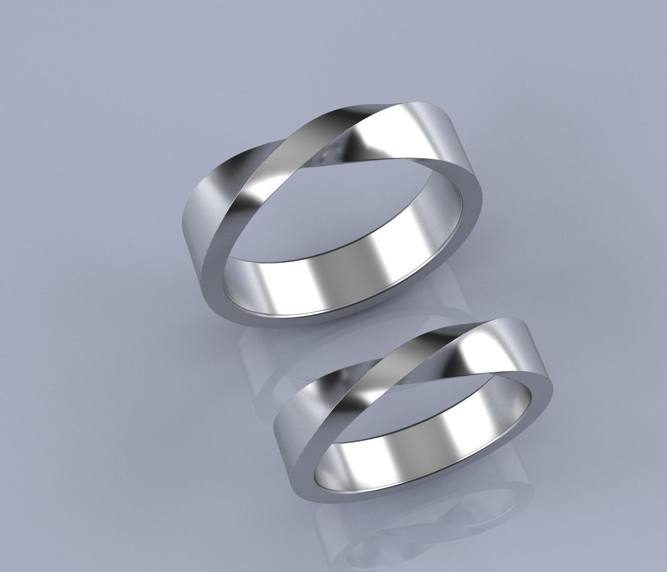 Collection of Mobius Wedding Rings 3D model 3D printable | CGTrader