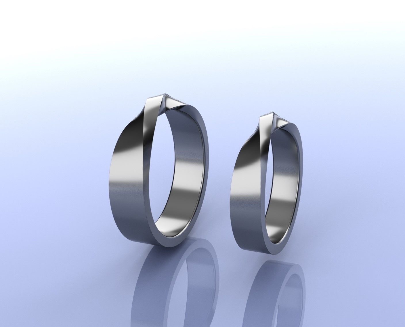 Collection of Mobius Wedding Rings 3D model 3D printable | CGTrader