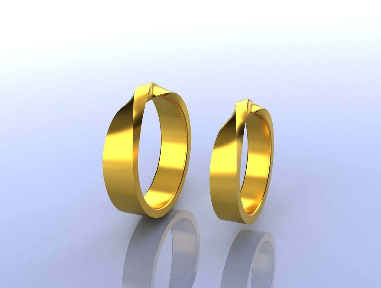 Collection of Mobius Wedding Rings 3D model 3D printable | CGTrader