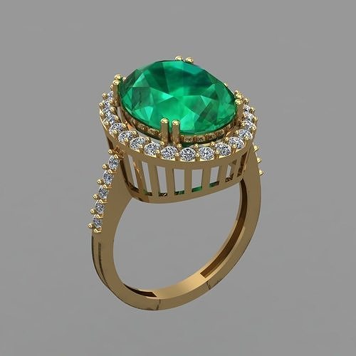 Emerald Ring 3D print model 3D model 3D printable | CGTrader