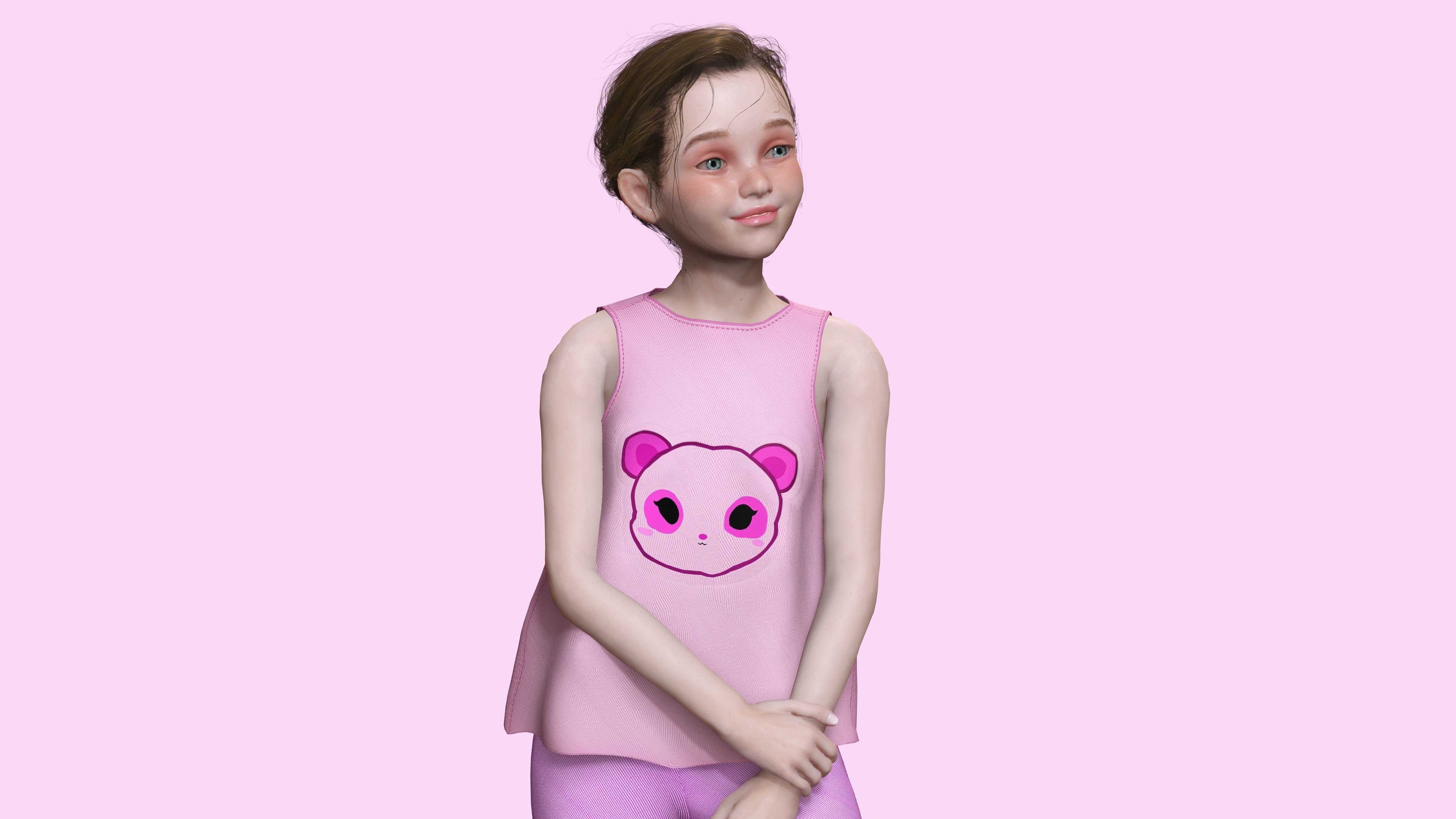 3d Model Staicy Realistic Girl Vr Ar Low Poly Cgtrader