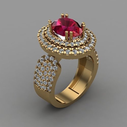 Ruby Diamond Ring Jewellery for Women 3D print model 3D model 3D printable | CGTrader