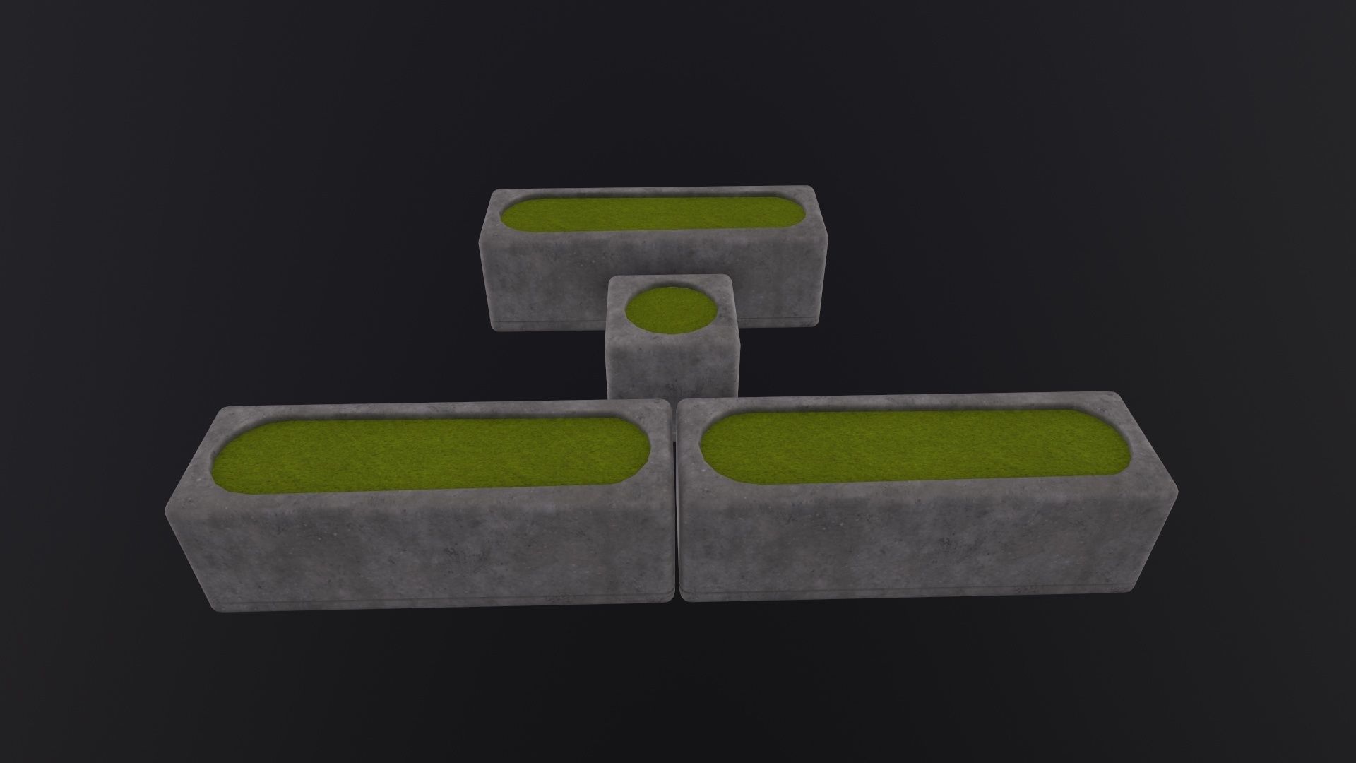 3D model Concrete Grass Blocks 3D Model VR / AR / low-poly | CGTrader