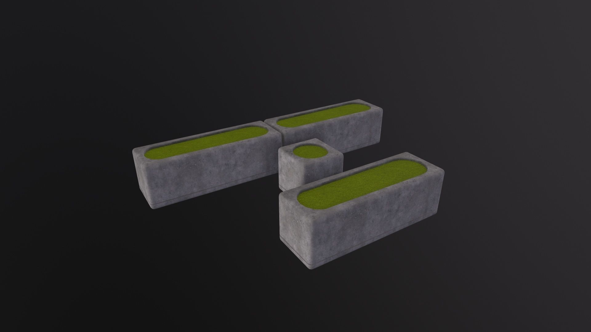 3D model Concrete Grass Blocks 3D Model VR / AR / low-poly | CGTrader