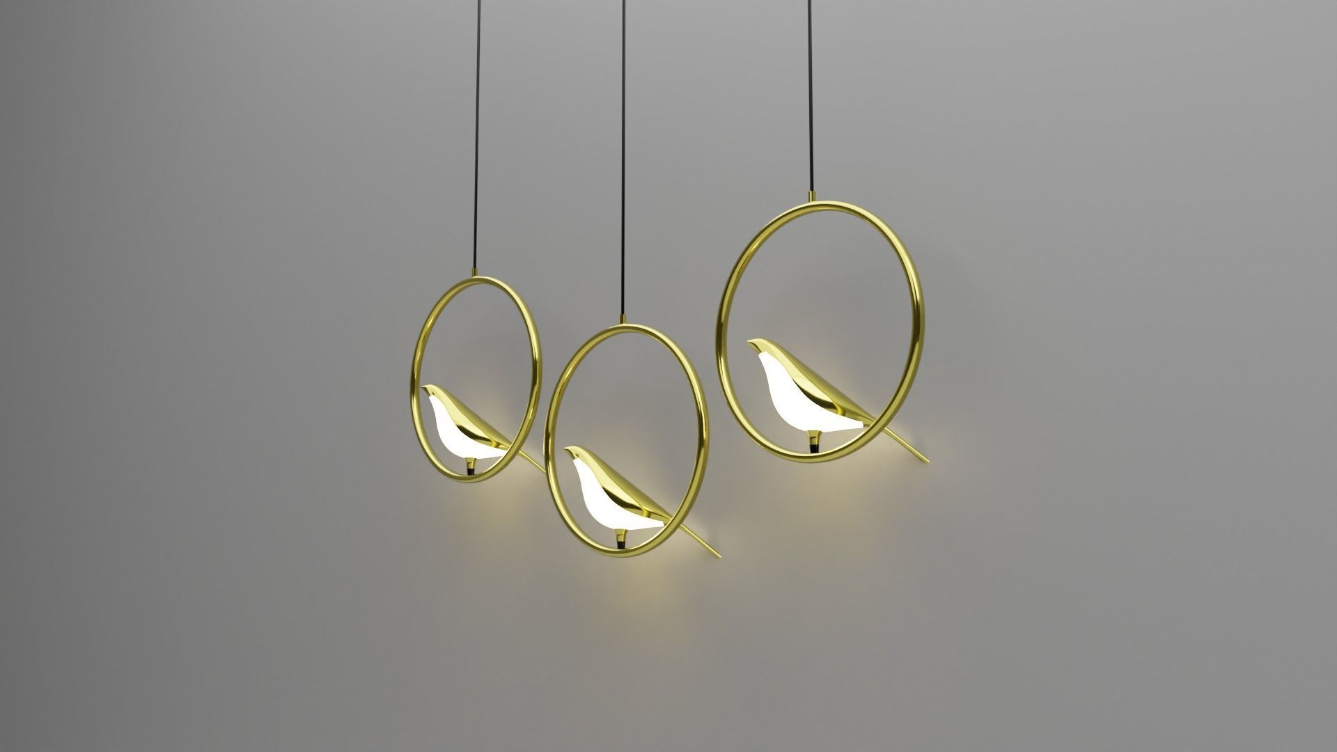 LED hanging lamp Birdie 3D model | CGTrader