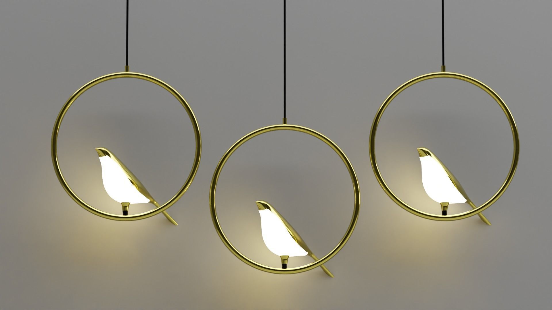 LED hanging lamp Birdie 3D model | CGTrader