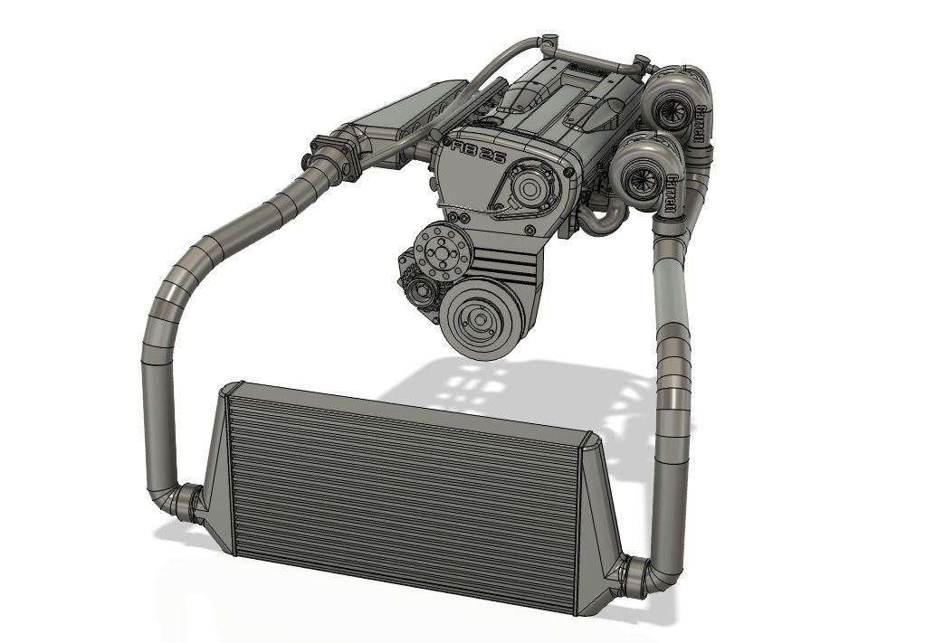 10th scale RC Drift Car Nissan RB26 Engine for Rhinomax II 3D model 3D ...