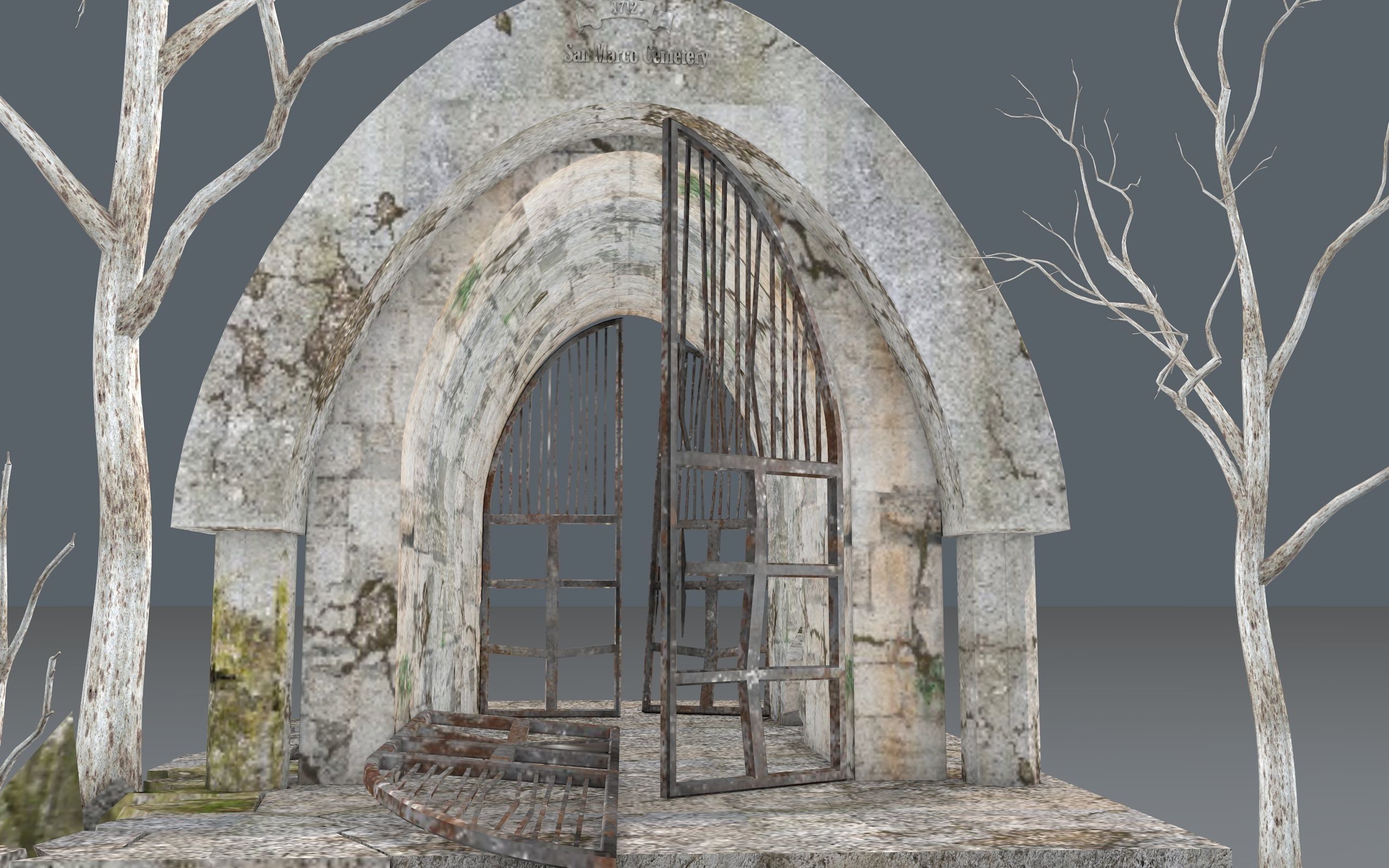 3D model Cemetery door 3d model VR / AR / low-poly | CGTrader