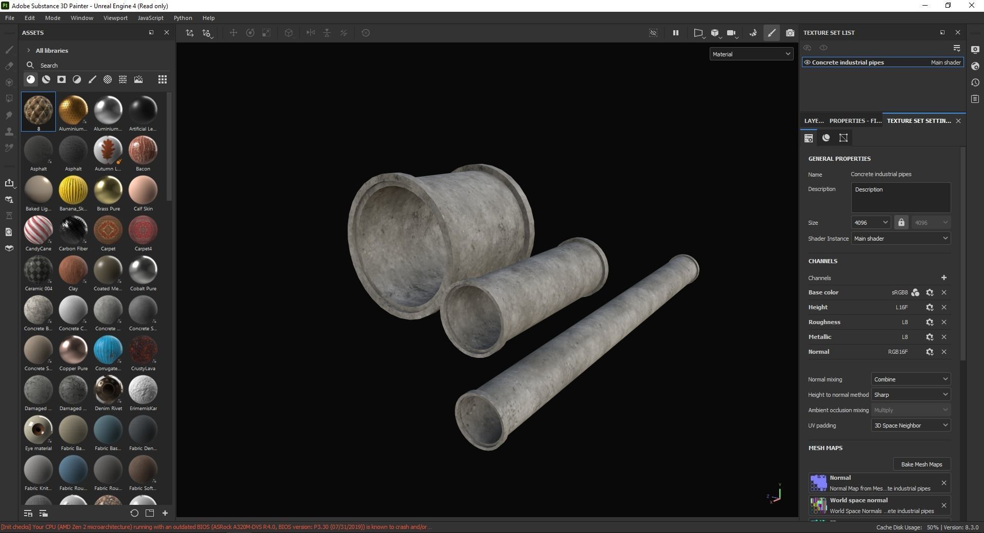 3D model Concrete industrial pipes 3D Model VR / AR / low-poly | CGTrader