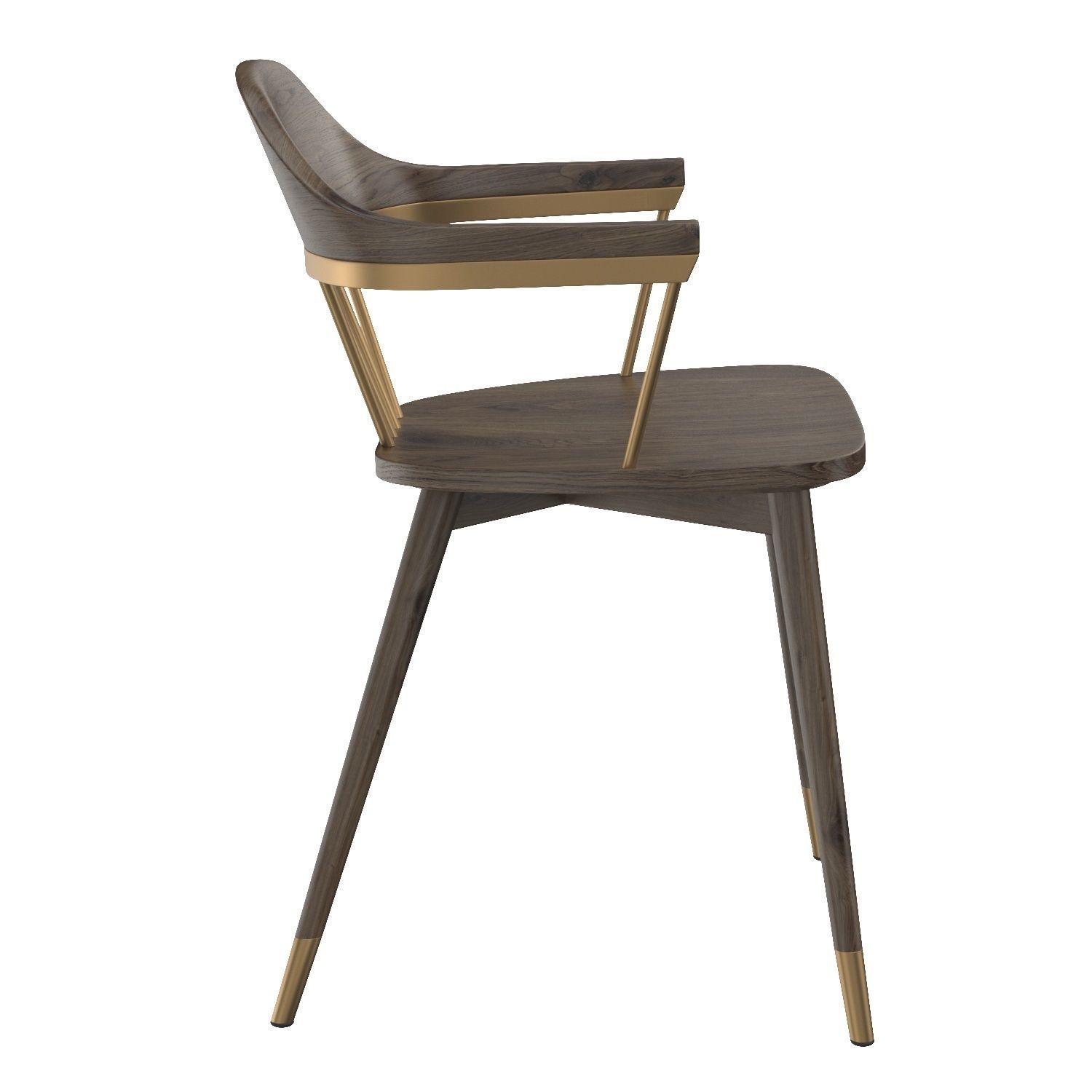 Sunpan Demi Modern Solid Oak Wood Dining Chair 3D model | CGTrader